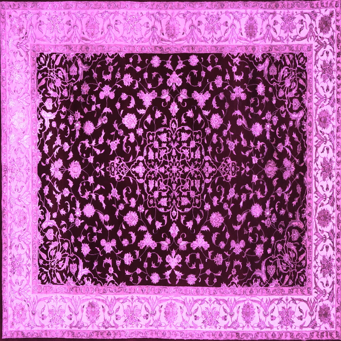 Ahgly Company Indoor Square Persian Purple Traditional Area Rugs, 6 ...