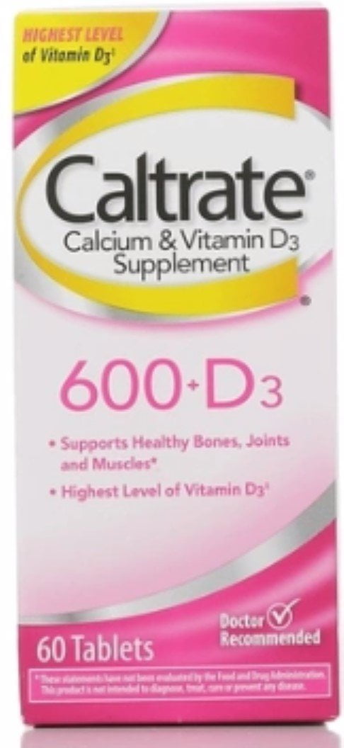 Caltrate 600 D3 Calcium And Vitamin D Supplement Tablets 60 Count