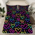 Erosebridal Hippie Love Heart Full Sheet Set Black Pink Blue Sheets ...