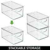 mDesign Organizing Kitchen Storage Bins with Lids and Handles ...