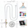 Birthstone Cross Necklace Rose Birthstone Pendant Heart Cross Jewelry ...