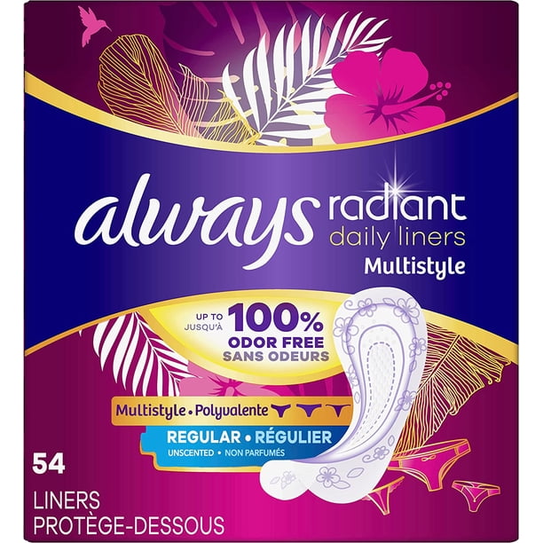 Always Radiant Daily Feminine Panty Liners For Women, Regular ...
