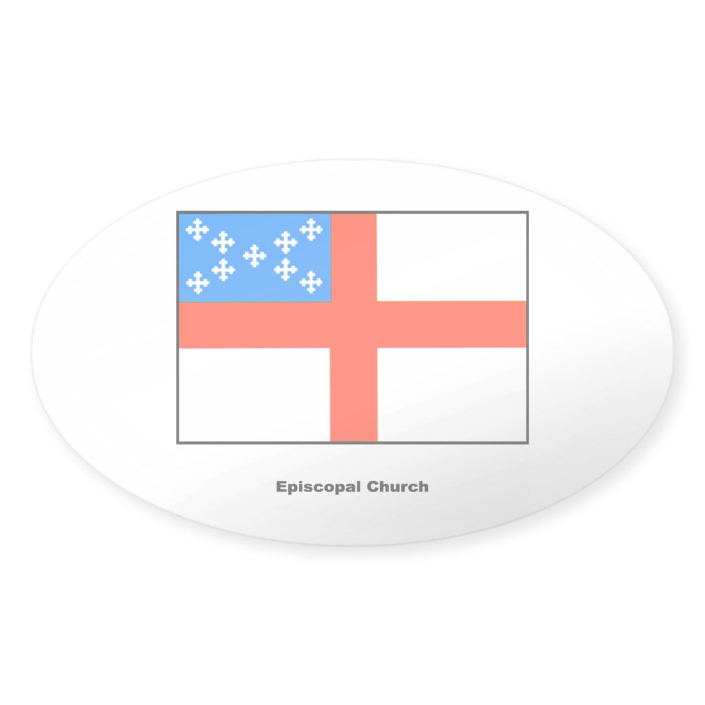 CafePress - Episcopal Church Flag Oval Sticker - Sticker (Oval ...