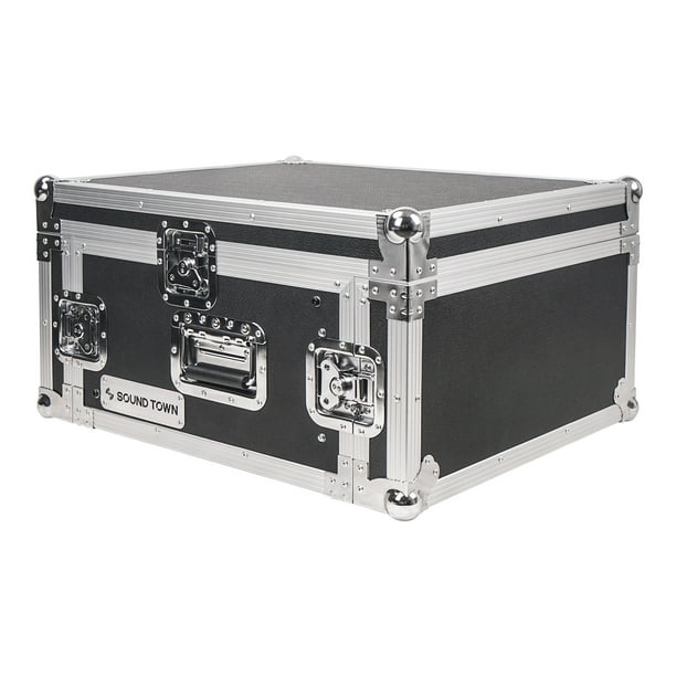 Sound Town 4U PA DJ Pro Audio Rack/Road ATA Case with 11U Slant Mixer ...