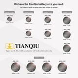 Tianqiu LR43 AG12 386A LR43H 1.5V Alkaline Coin Cell Batteries (10 ...