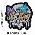 4pcs Multicolor Mushroom Skull Embroidered Patches - Dark Gothic Punk ...