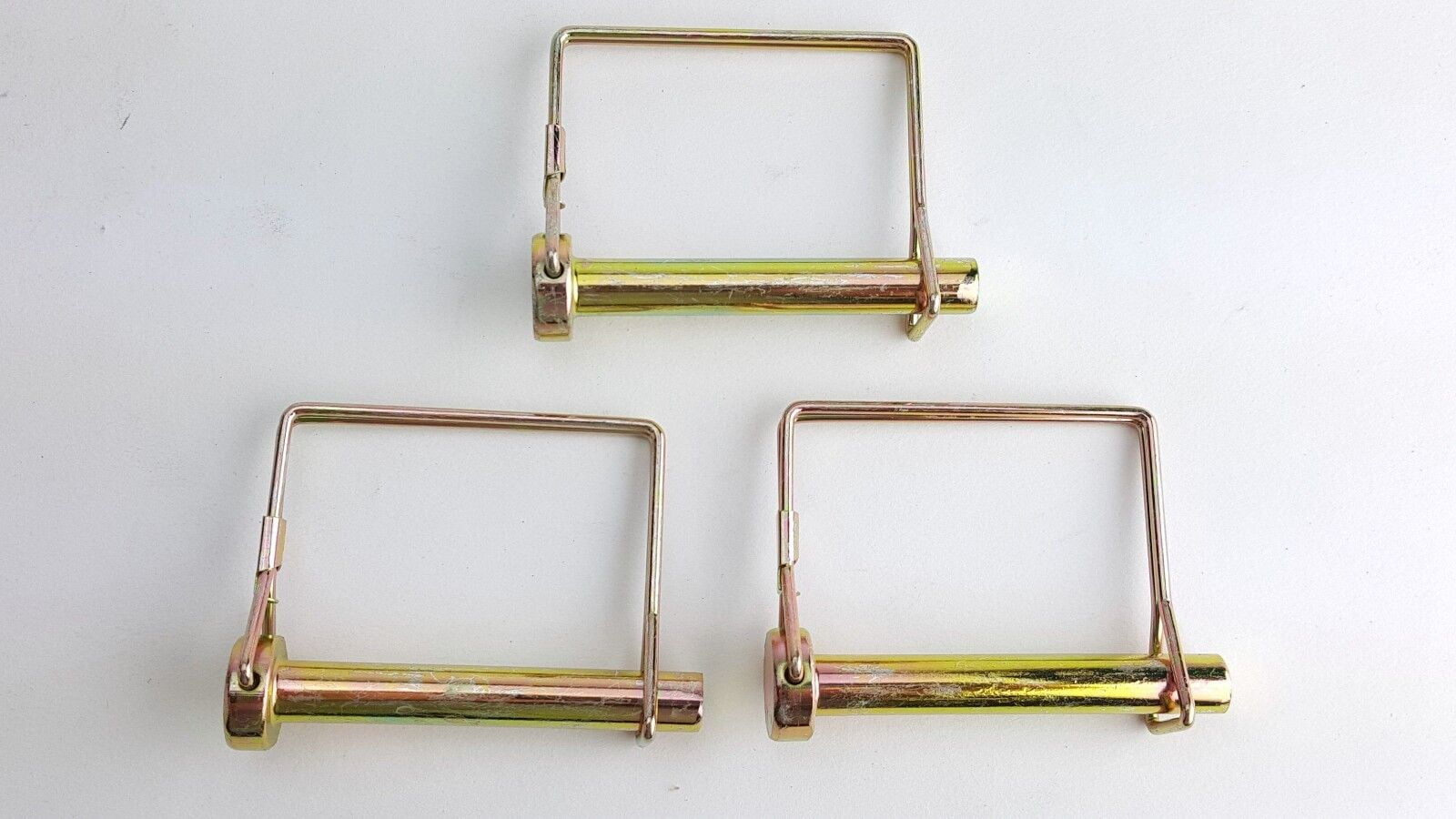 3 PACK LOT 3/8" TRAILER COUPLER SAFETY SNAP LOCKING PIN SQUARE TOWING ...