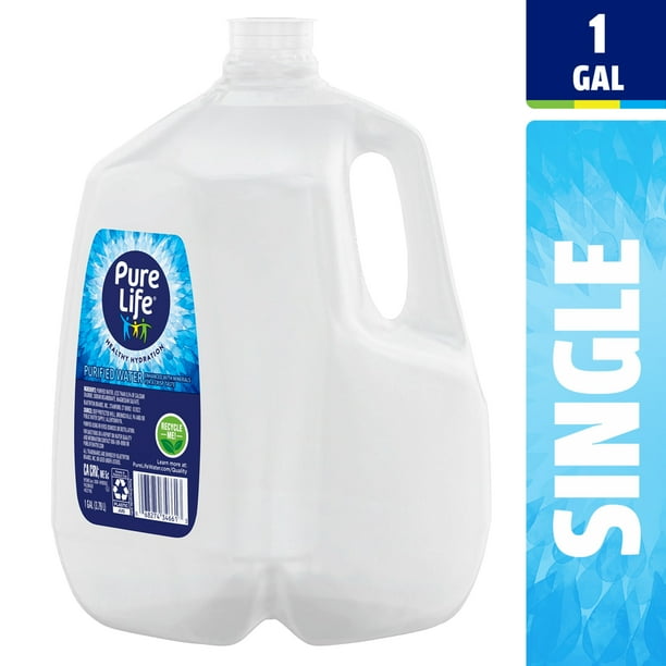 Pure Life Purified Water, 1-Gallon, Plastic Bottled Water (Single ...