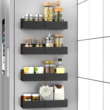 4 Pack Magnetic Spice Rack For Refrigerator, Spice Rack Organizer ...