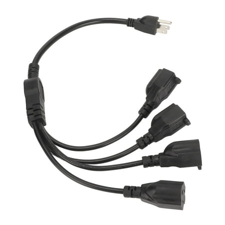 1 To 4 Power Cord Splitter, 3 Prong US Plug 100-240V Power Cord ...