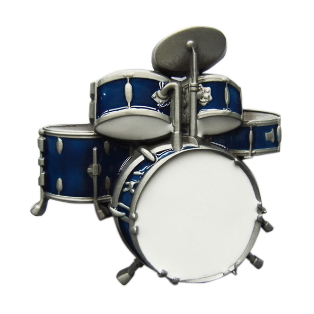Vintage Style Drum Kit Blue Enamel Music Belt Buckle - Walmart.com