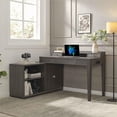 Desks, L-Shaped Home Office Desk with Mini Hutch, Return Credenza, 3 ...