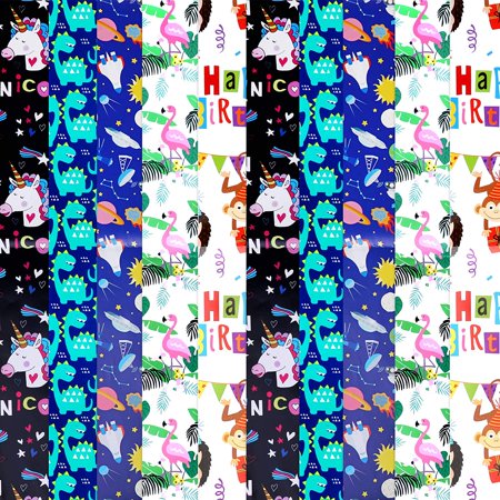 10 x Large Sheet Gift Wrapping Paper and Birthday Cartoon Gift Wrap ...