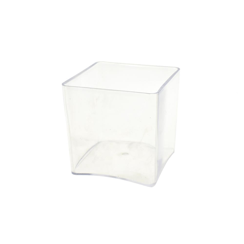 Clear Plastic Square Vase Display, 4-Inch x 4-Inch - Walmart.com