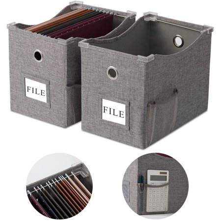Collapsible File Box Storage Organizer Letter size [2 PACK] Decorative ...