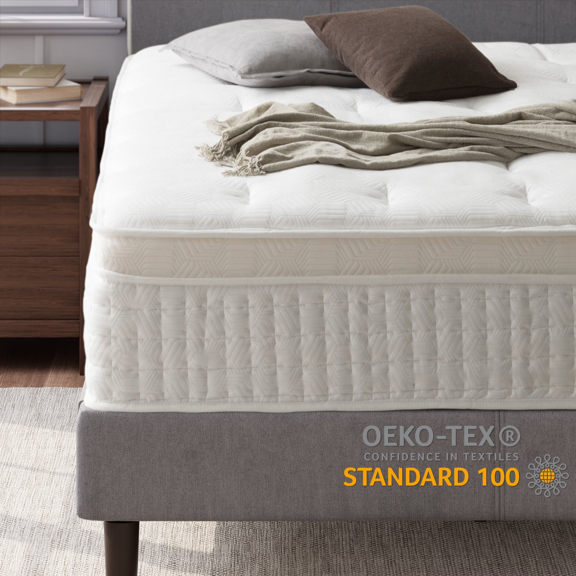 Zinus 13 inch euro top pocket spring hybrid mattress store