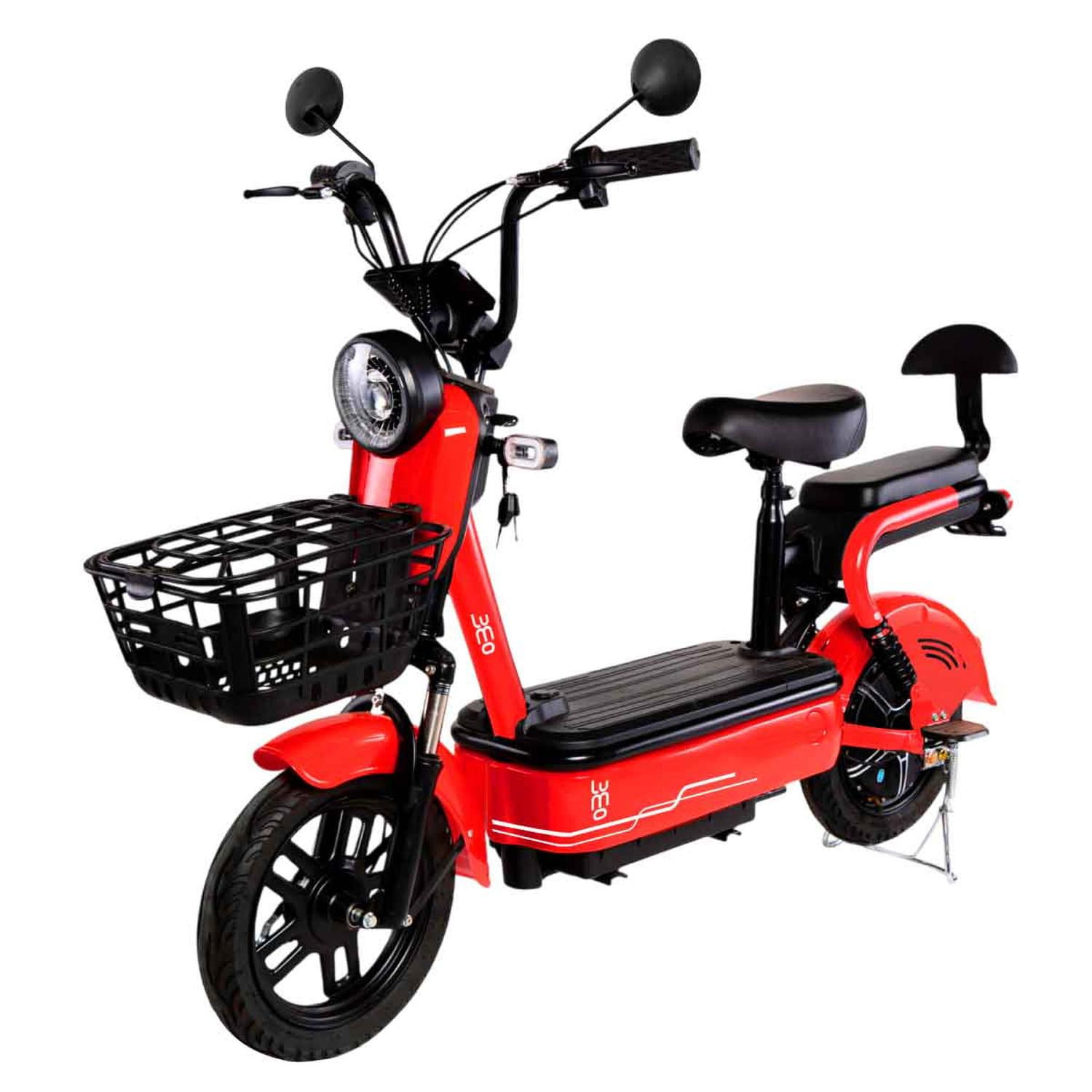 Bicimoto Bicicleta Electrica Adultos 2 Asientos 650w Urbana rojo ...