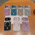 Bling Glitter Rhombus Camera Protect Diamond Magnetic Phone Case for ...