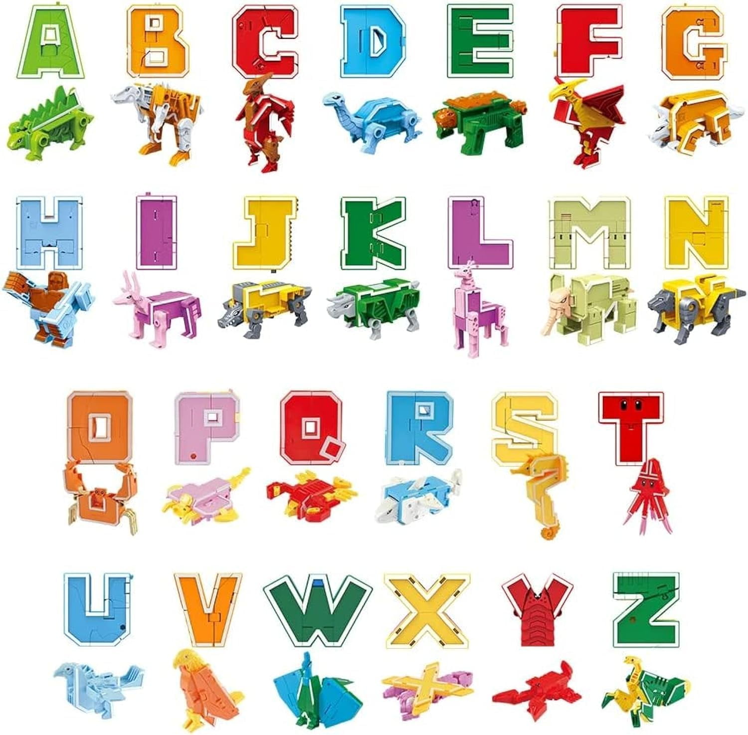 Toy VEAIS Alphabots Transformers Alphabet Animal para niños de 4 a 6 ...