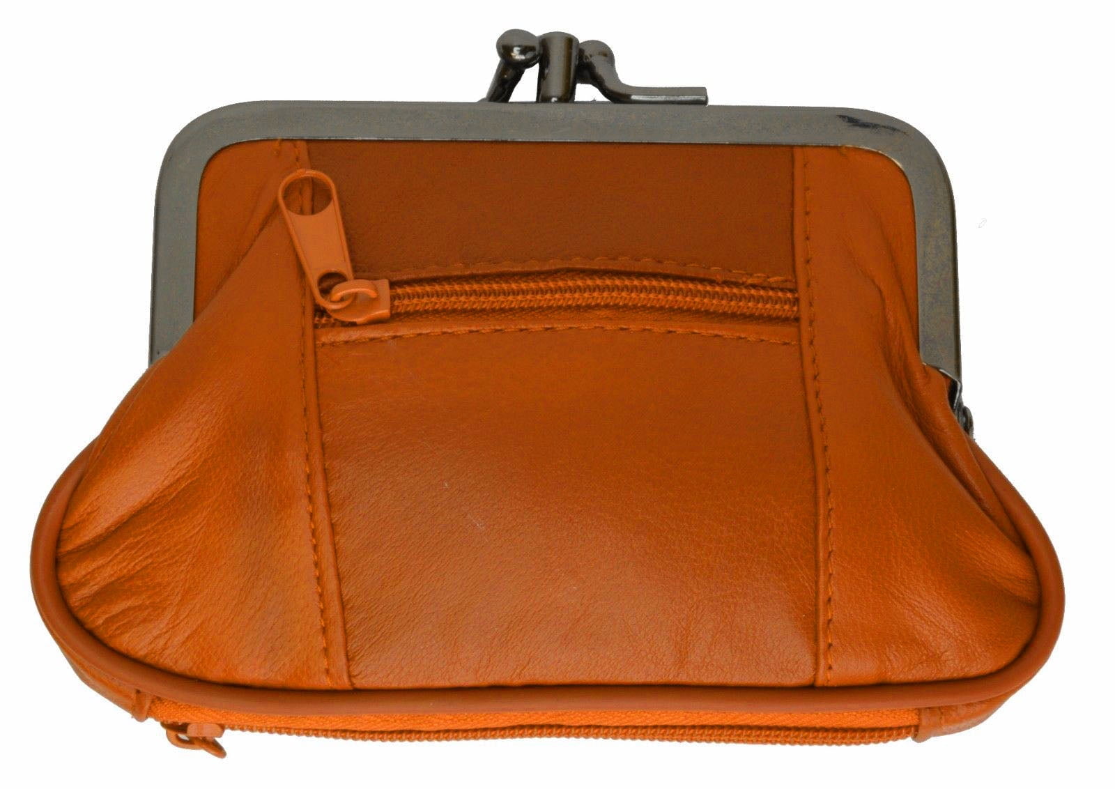 Genuine Leather Women's Change Purse Clasps Open Coin Card Holder (Many ...