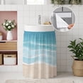 Blue Coastal Small Cabinet Curtains 11"W x 13"L, Waves Summer Beach ...