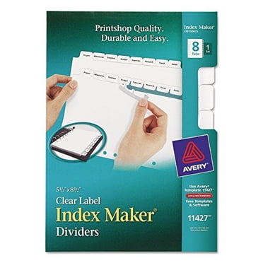 Avery Big Tab Printable Label Dividers, Easy Peel Labels, 5 Tabs ...