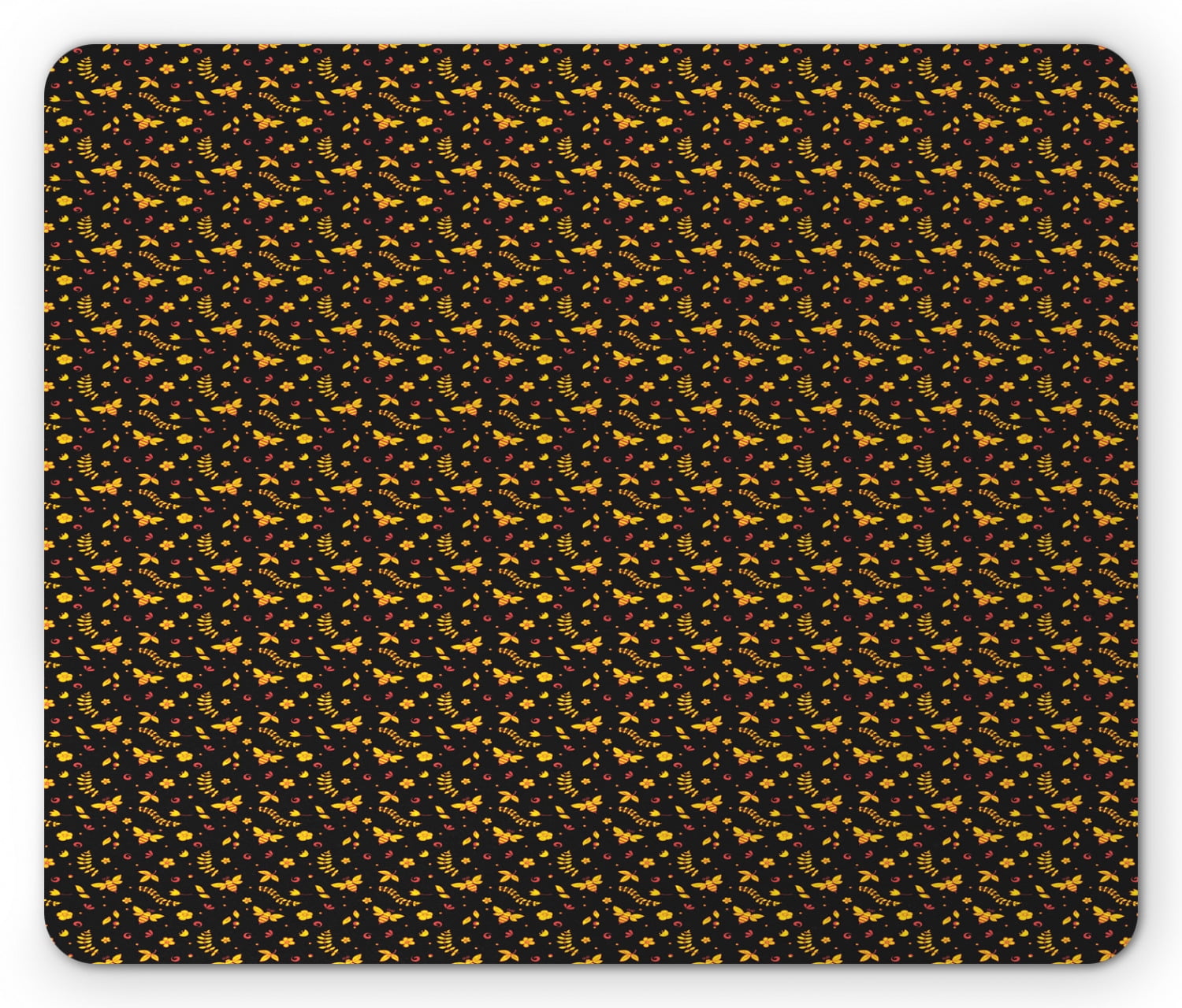 Honeycomb Mouse Pad, Floral Pattern with Bees Honey Flowers Hive ...