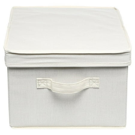 Household Essentials Large Canvas Storage Box with Lid - Walmart.com ...