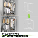 Magshion Heavy Duty Clothes Rack L-Shaped Clothing Rack for Corner ...