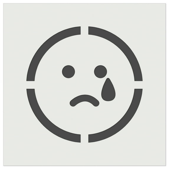 Sad Tear Crying Frown Face Emoticon DIY Cookie Wall Craft Stencil - 9.0 ...
