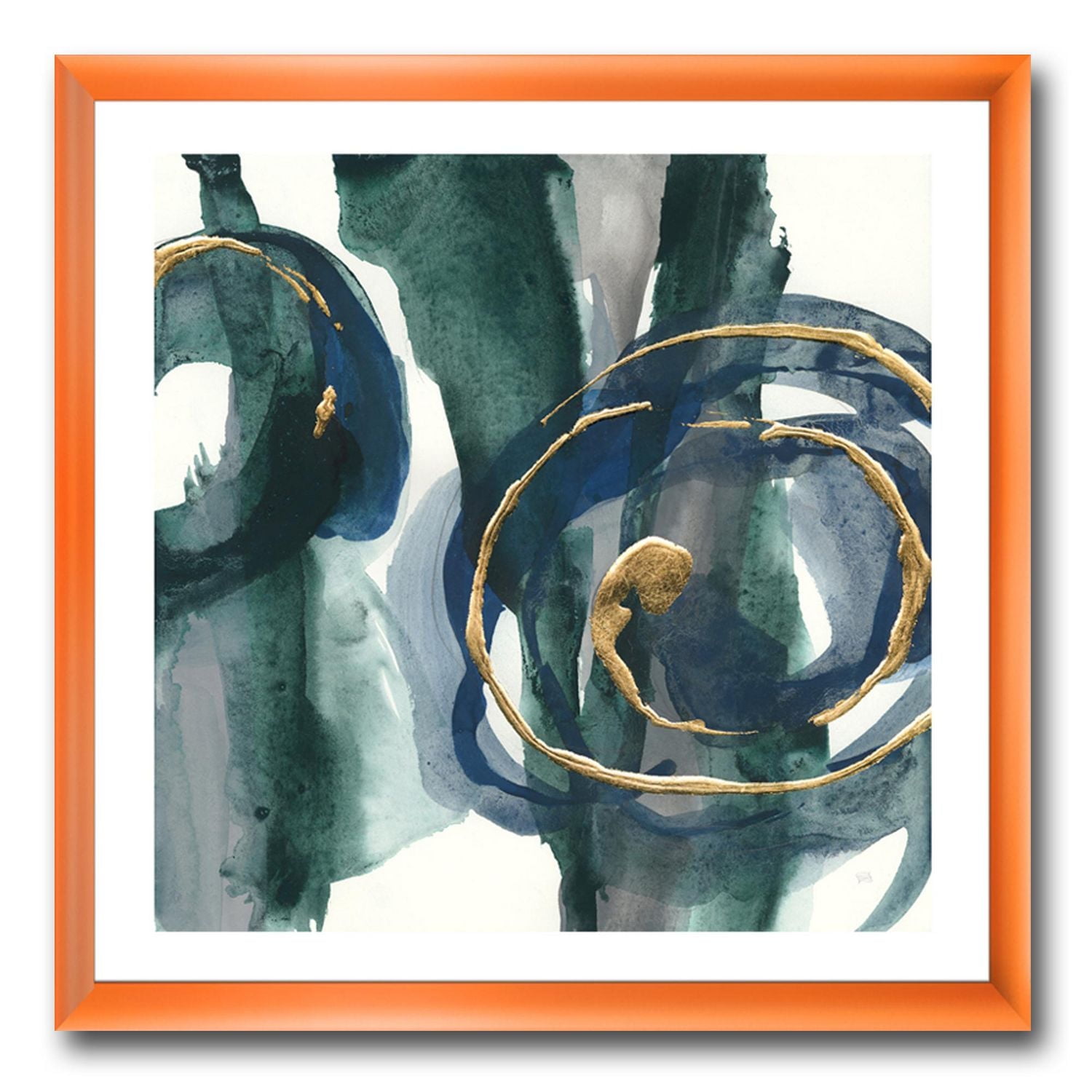 Click here for Designart Mettalic Indigo And Gold Iii Framed Wall... prices