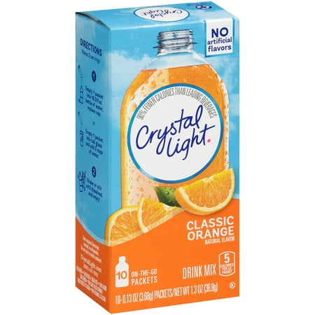Crystal Light On-the-Go Classic Orange Drink Mix 10 ct Box - Walmart.com
