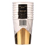 Harlow & Grey, Blanc White and Gold Foil Colorblock Paper Cups, 9 oz, 8 ...