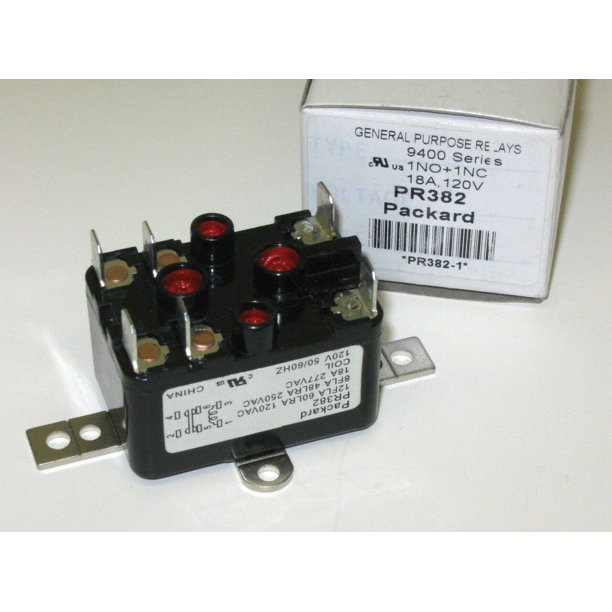 Packard 90-382 90-382 Enclosed General Purpose Fan Relay 120V 1NO 1-NC ...