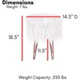 BirdRock Home Faux Fur Foot Stool Ottoman for Adults, Vanity & Bedroom ...