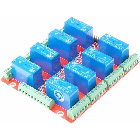 8 Channel SMI-24VDC-SL-2C DC 24V Double Power Relay High Level ...