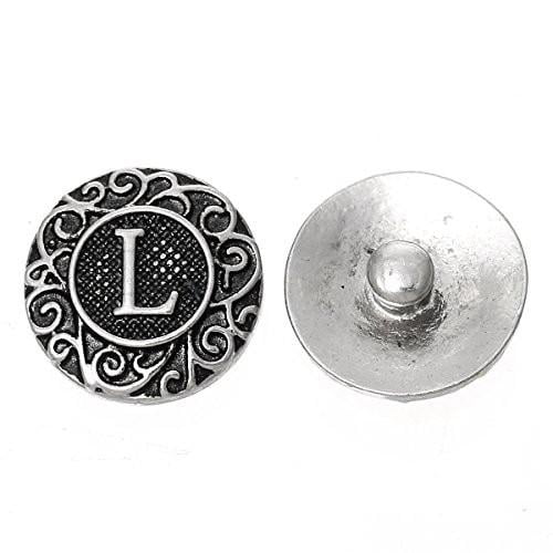 Alphabet Letter L Chunk Snap Button Pendant Fits Snaps Chunk Bracelet ...