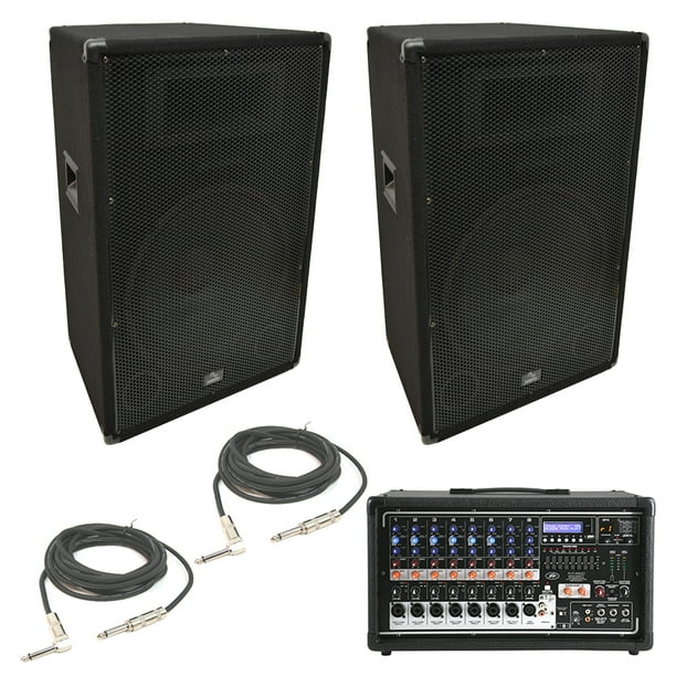 2 Harmony HA V15P 15 900W PA Speaker Peavey PVi 8500 Powered Mixer 2-harmony-ha-v15p-15-900w-pa-speaker-peavey-pvi-8500-powered-mixer