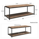 Fayette Coffee Table, Weathered Oak - Walmart.com