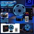 3D Optical Illusion Soccer Night Light with Remote, Multi Color ...