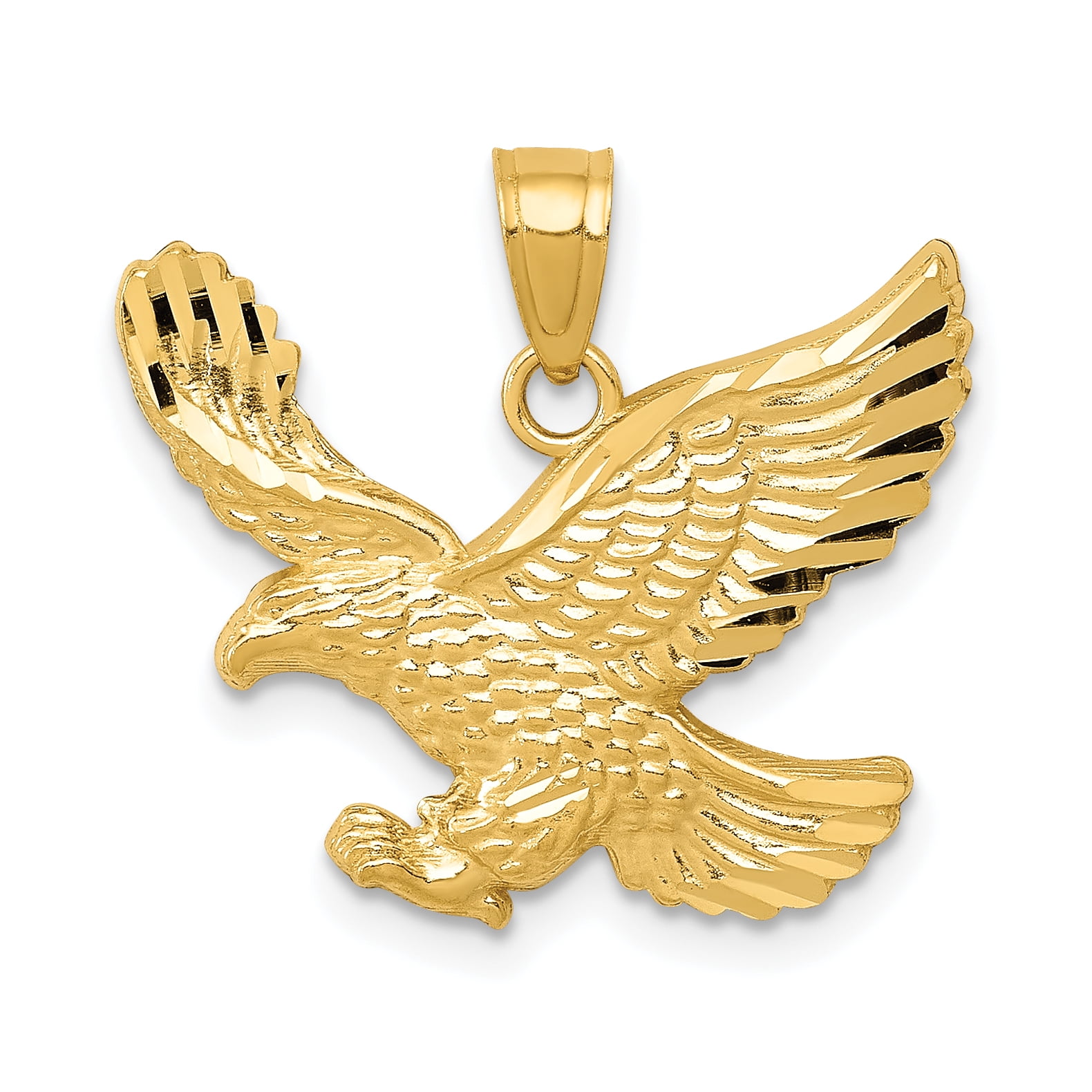 14K YELLOW GOLD EAGLE PENDANT CHARM NECKLACE BIRD FINE JEWELRY FOR ...