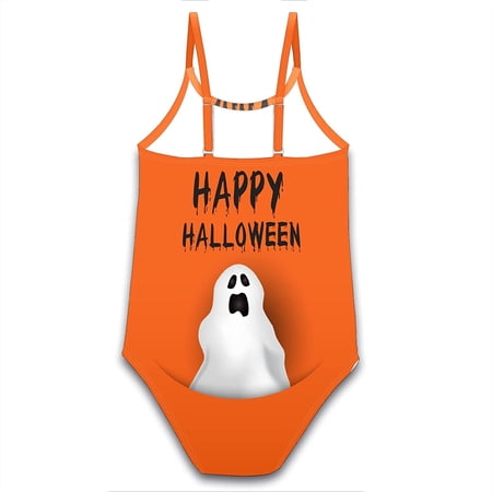 Girls Swimsuit Happy Halloween Ghost Swimsuits Bathing Suits - Athletic ...