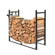 Costway 2ft Outdoor Heavy Duty Steel Firewood Log Rack Wood Storage ...