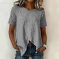 Ashirexll Summer Tops for Women Women Solid Round Neck Short Sleeve Top ...