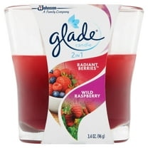 Glade Scented 2in1 Jar Candle, Radiant Berries & Wild Raspberry, 3.4 OZ ...