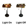 Amora Lighting Tiffany Style Banker Table Lamp, Dark Amber - Walmart.com