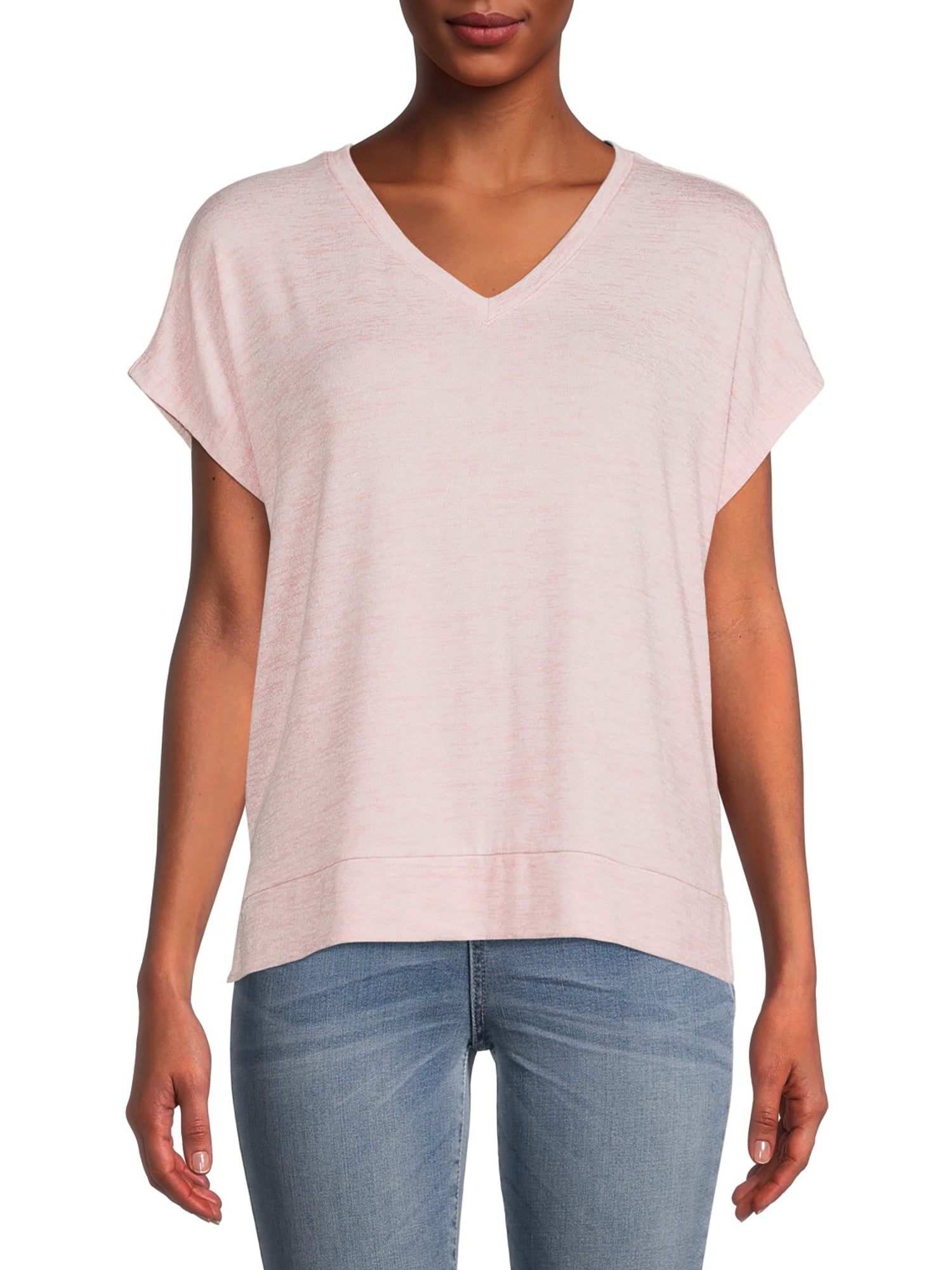 Time and Tru Women's Short Sleeve Textured Top - Walmart.com
