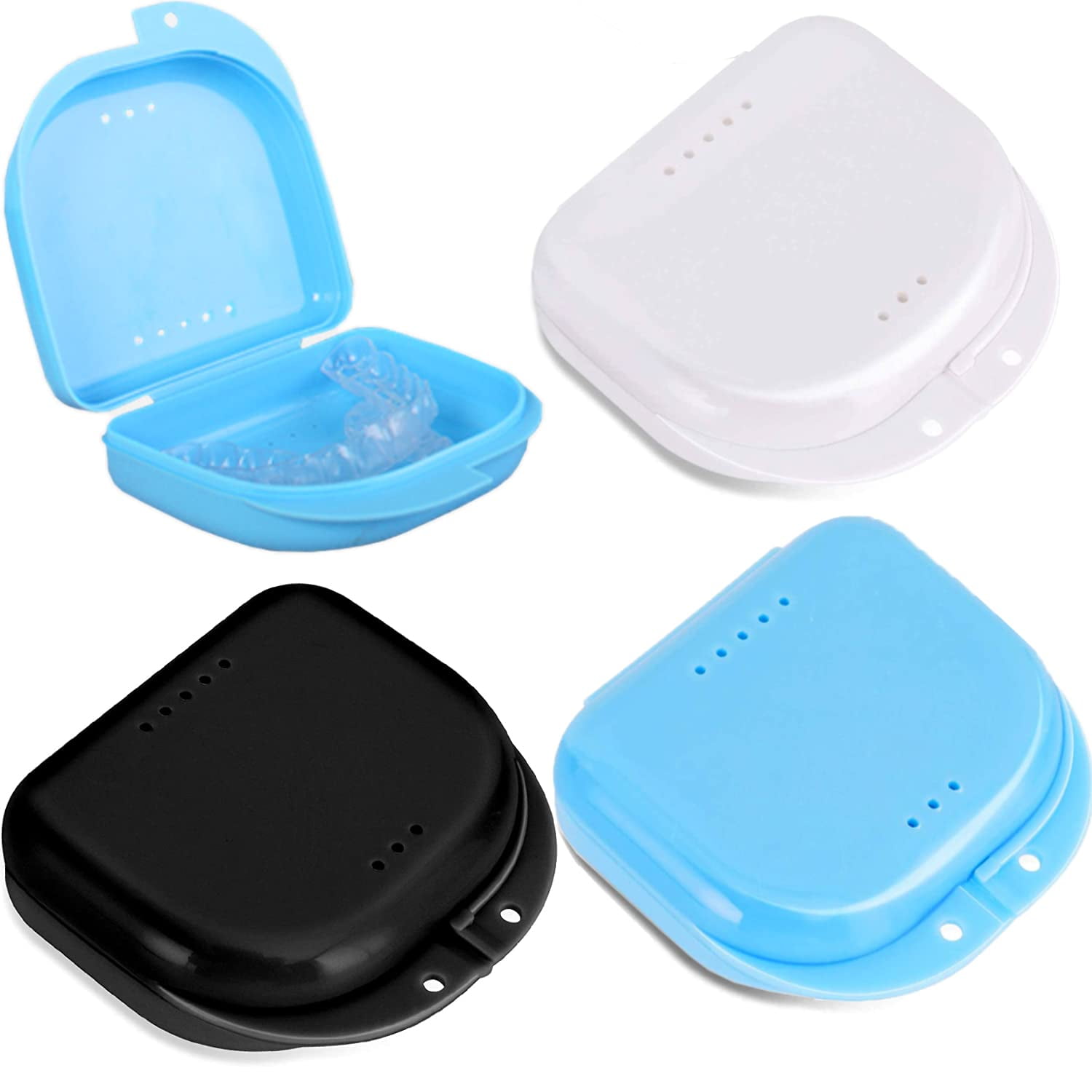 Retainer Case with Vent Holes, 3 Pack Orthodontic Mouth Guard Cases ...