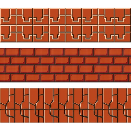 59ft Red Brick Bulletin Board Border Straight Border Trim Brick Wall ...