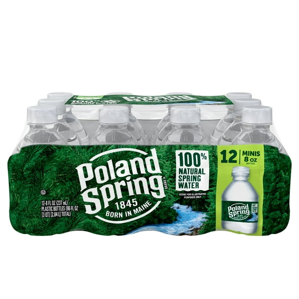 POLAND SPRING Brand 100% Natural Spring Water, 8-ounce mini plastic ...